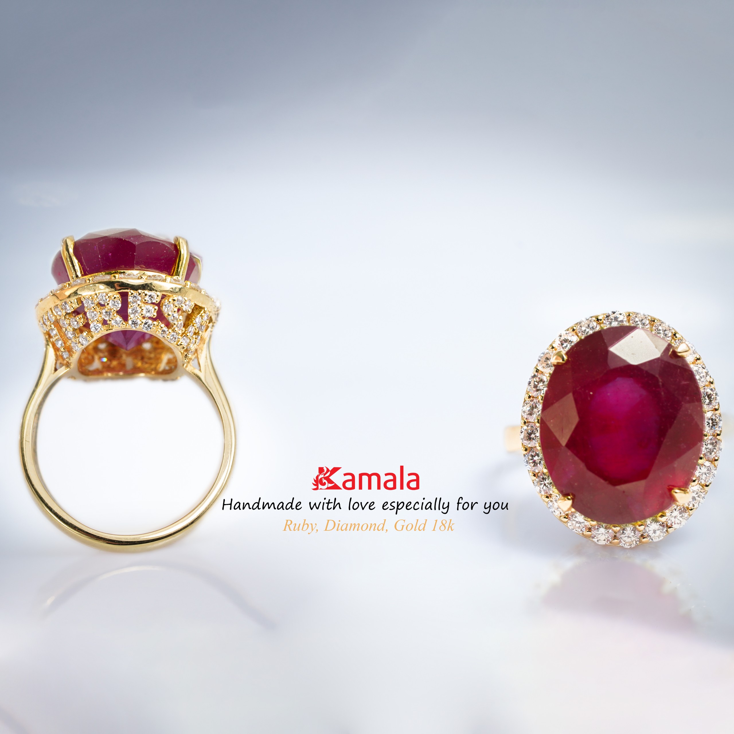 Nhẫn Ruby đỏ Đoá hồng Teresa dành cho mọt người đặc biệt | Kamala